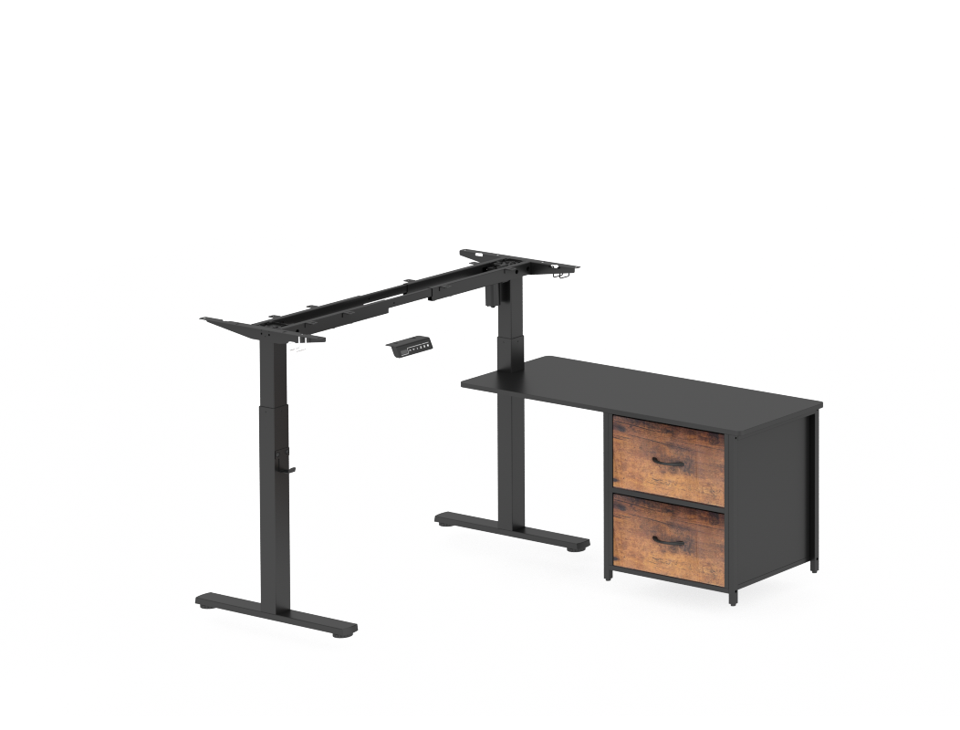 L-Shaped Standing Desk with Cabinet (FL1) | FlexiSpot