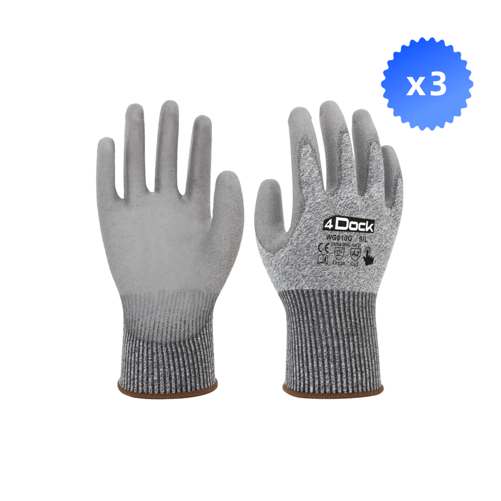 ANSI A2 Cut Resistant Gloves - 3 Pack | 4Dock