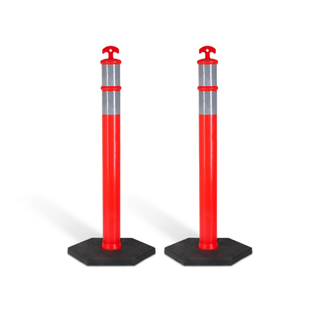45 Inch Portable Reflective Delineator Post with Hexagonal Base | 4Dock