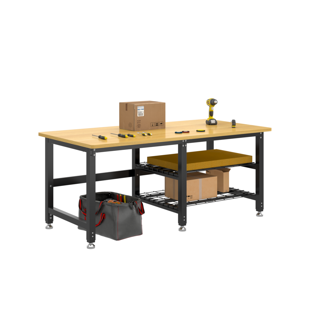 Heavy-Duty Adjustable Workbench & Packing Table – 70x35", Optional ...