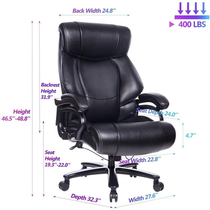 Reficcer high back big & tall 400lb leather office chair store