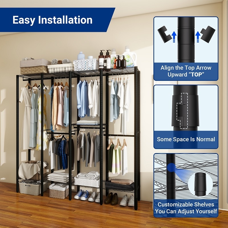 CR4B 5-Tier Adjustable Heavy Duty Clothes Rack |Flexispot US | Flexispot