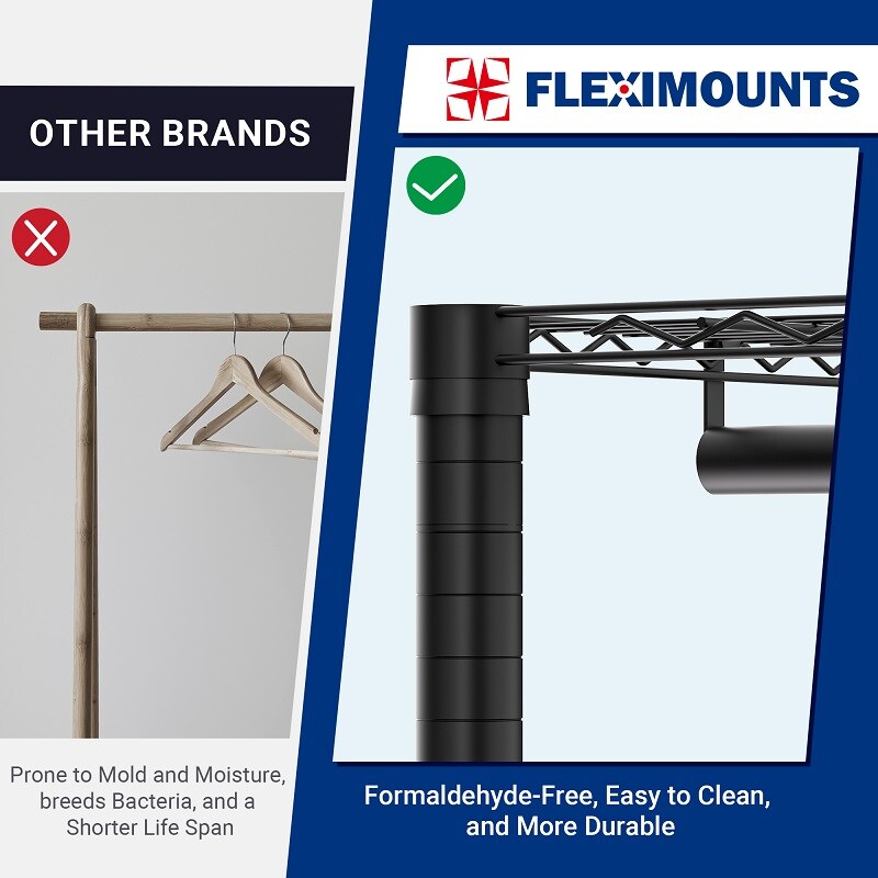 CR4B 5-Tier Adjustable Heavy Duty Clothes Rack |Flexispot US | Flexispot