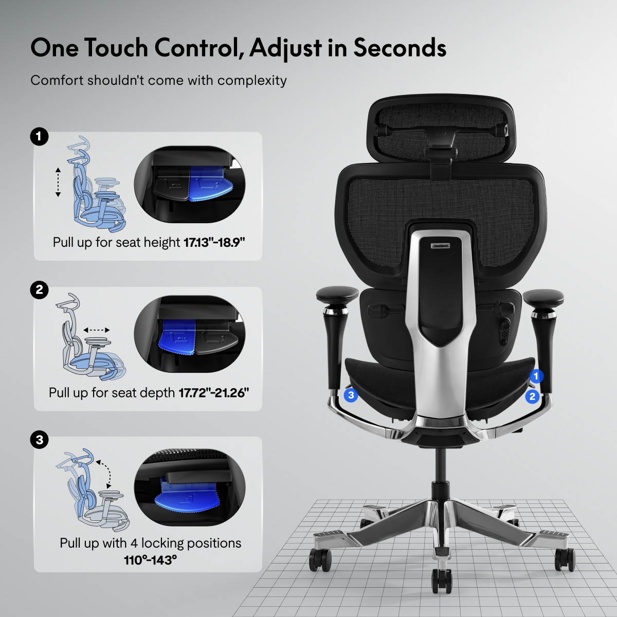 FlexiSpot Ergonomic Office Chair with Footrest|Chair For Back Pain|Best ...