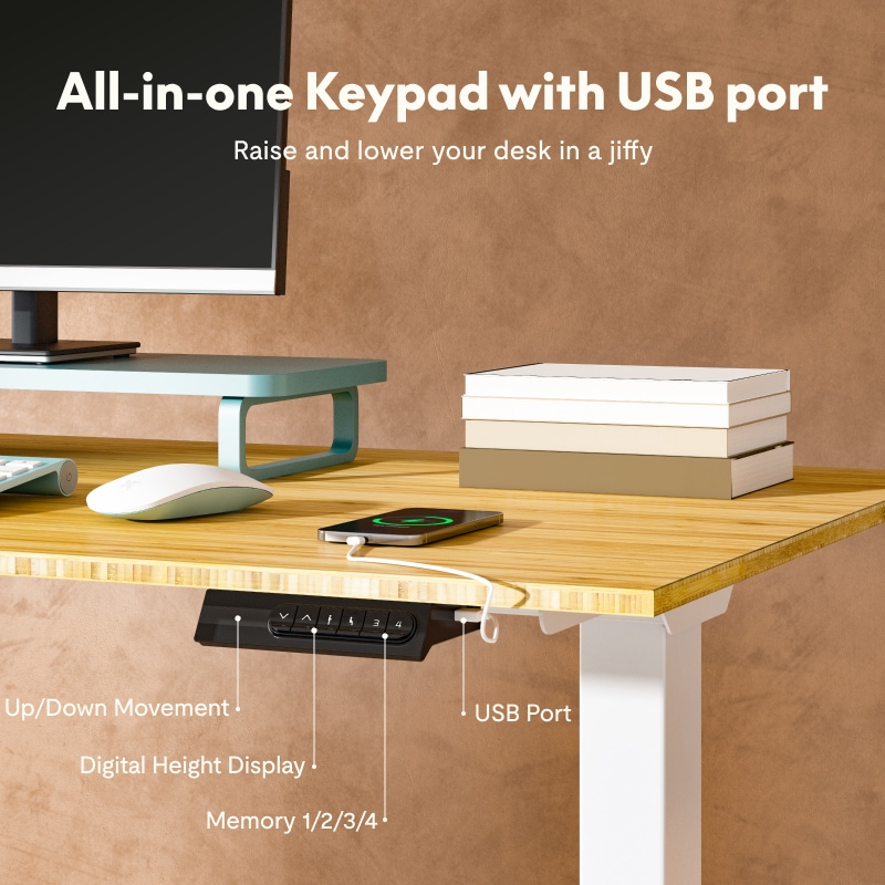 Seiffen Laminated 4-Spliced Standing Desk | Flexispot