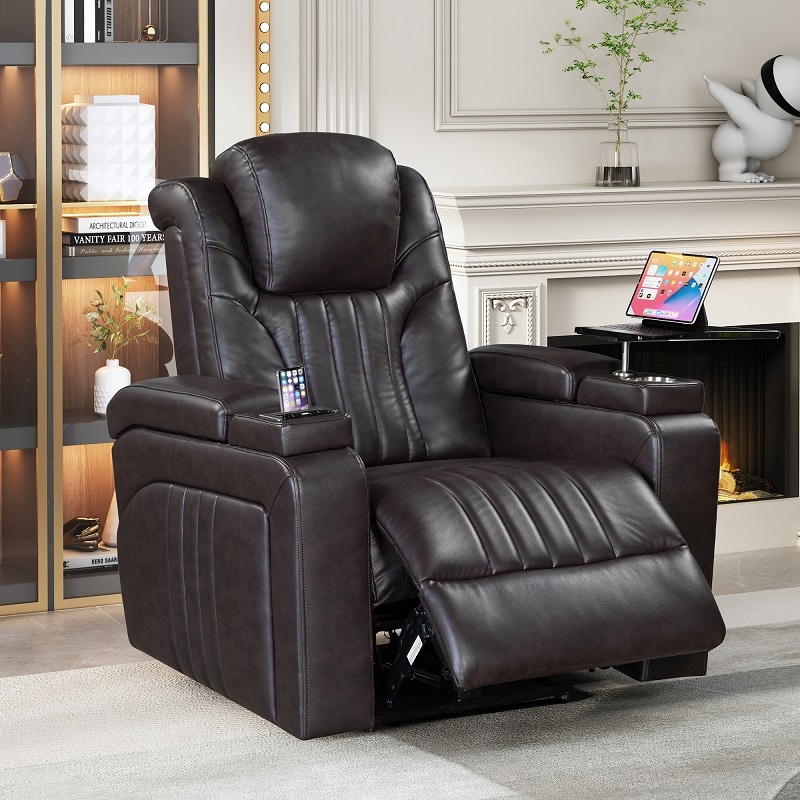 XDT81 Power Home Theater Recliner with Headrest and Wireless Charging ...