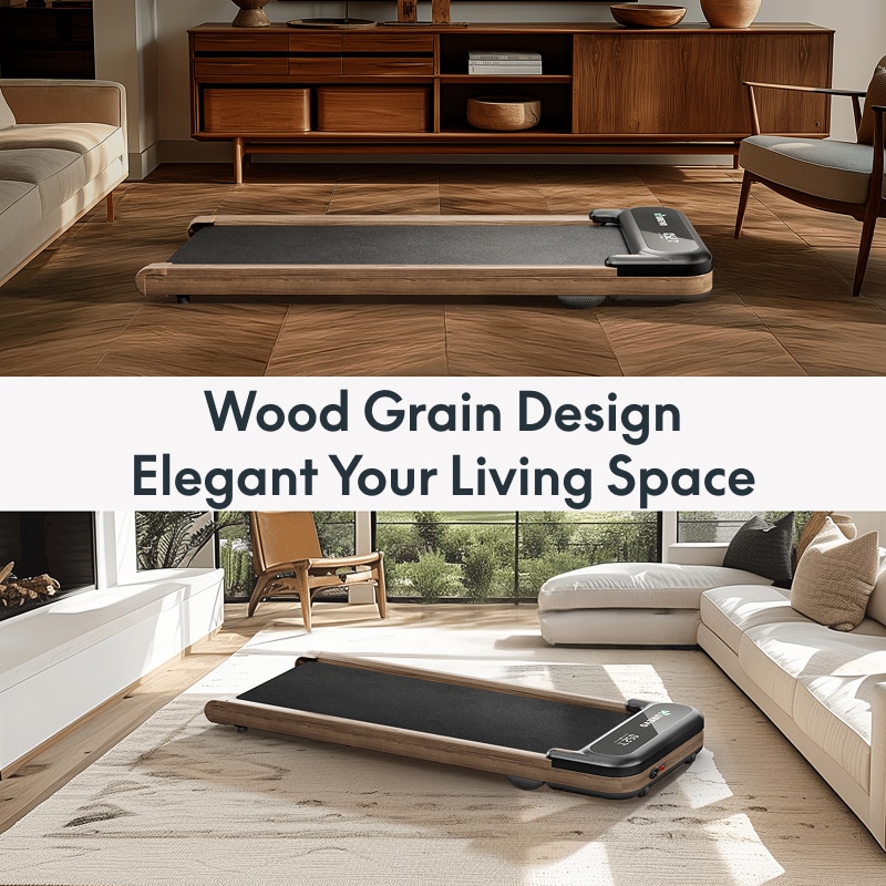 Basic (Wood Grain Design Version) Under Desk Walking Treadmill | FlexiSpot