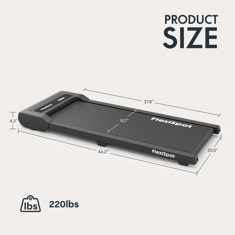 FlexiSpot WPM02 Compact Treadmill with 8 Shock Pads & 2-Year Warranty