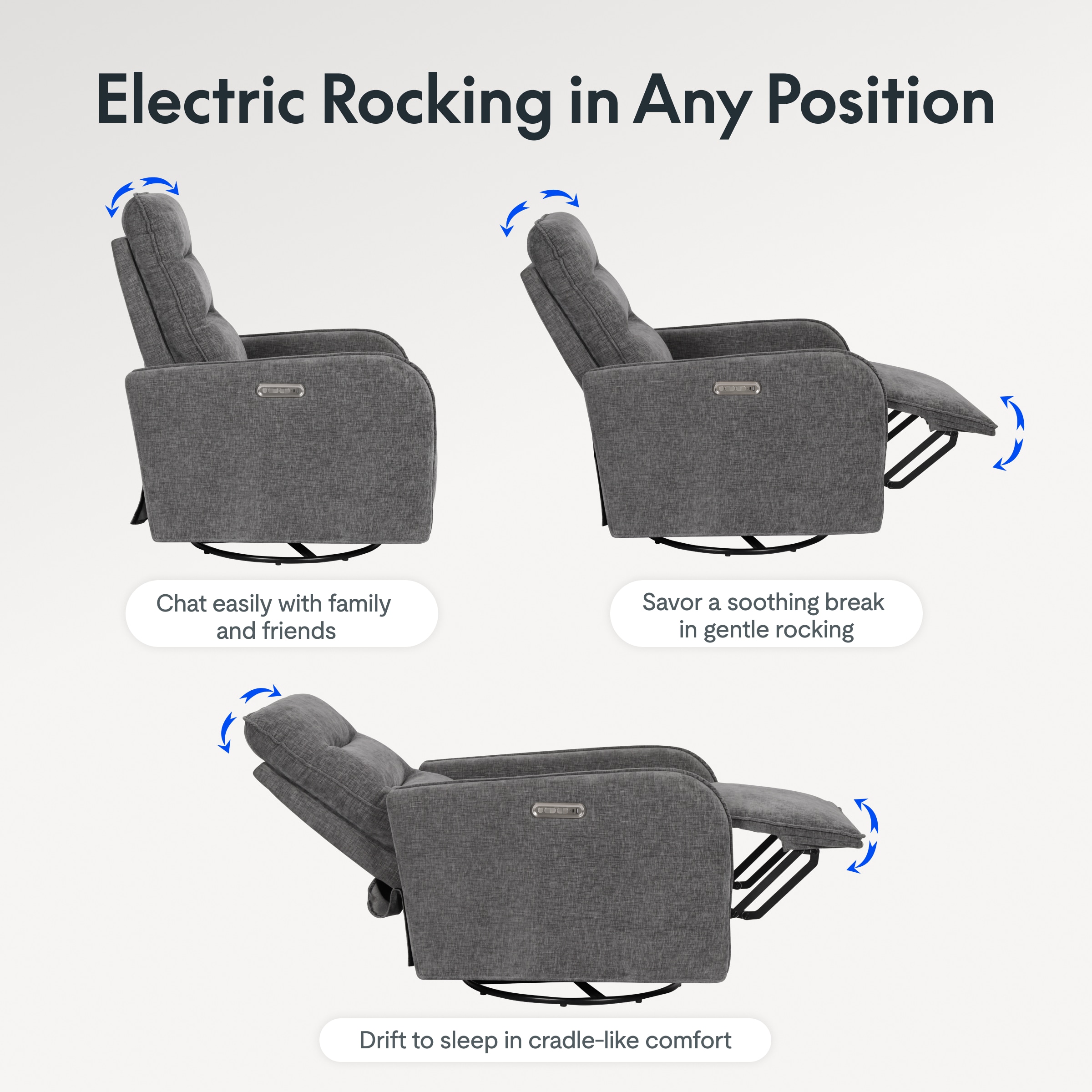 Electric Rocking Power Swivel Recliner | FlexiSpot US