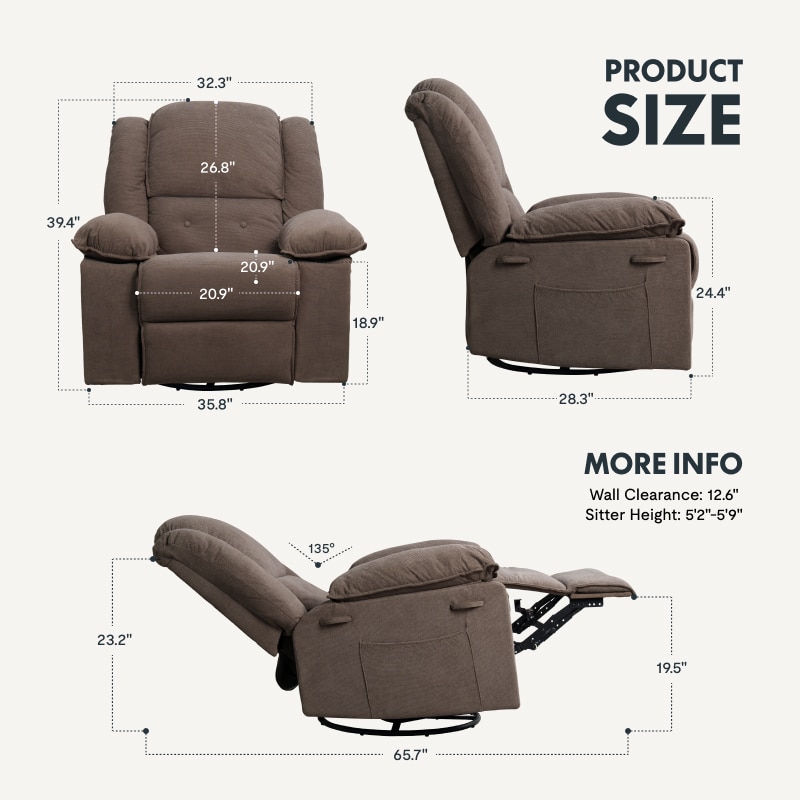 XRC2 Manual Swivel Rocker Recliner - Modern Recliners | FlexiSpot US