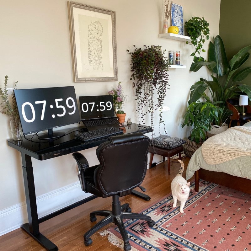 Comhar All-in-One Standing Desk (Tempered Glass/Wooden Tabletop) EG8 ...