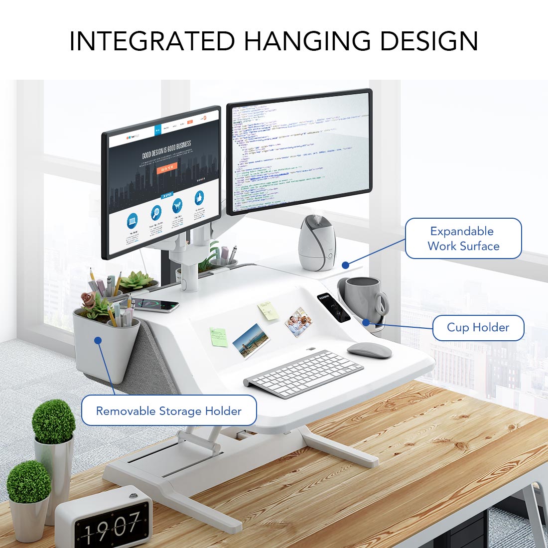 Stylish Sit-Stand Workstation EM6W丨FlexiSpot