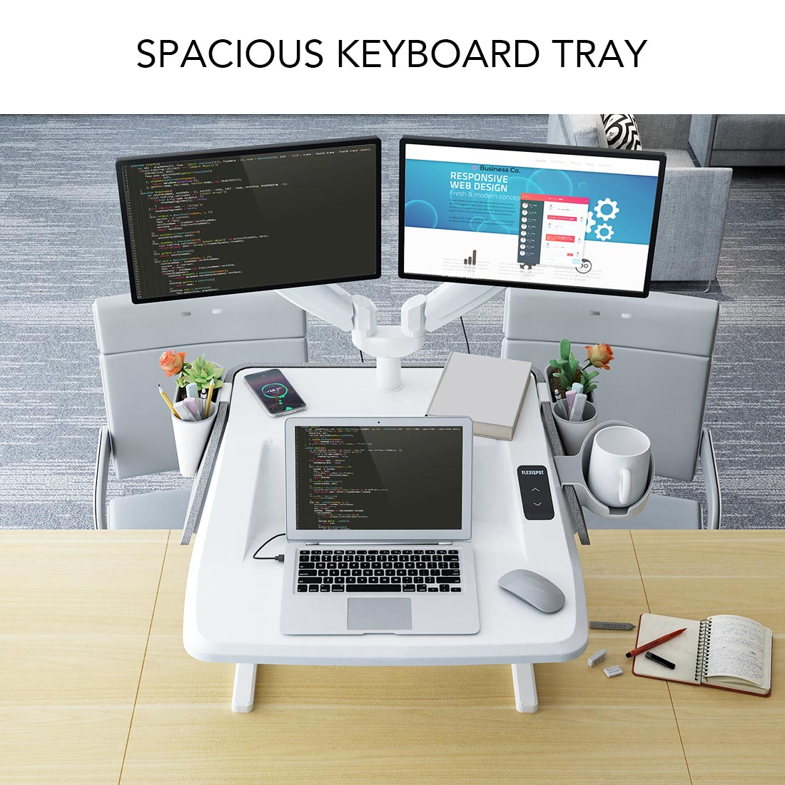 Stylish Sit-Stand Workstation EM6W丨FlexiSpot