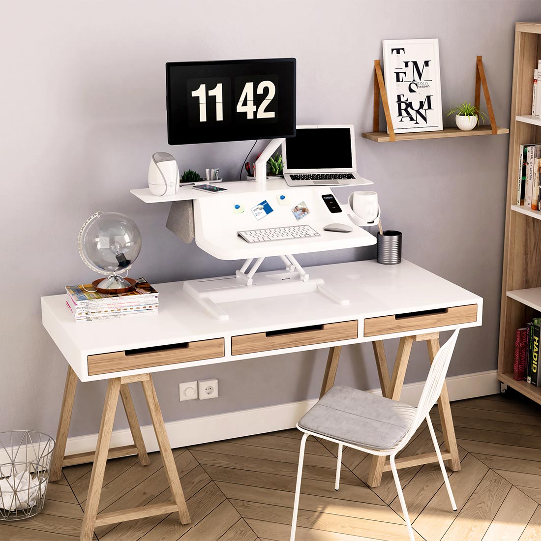 Stylish Sit-Stand Workstation EM6W丨FlexiSpot