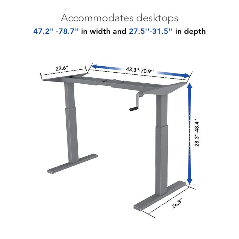 Manual Height Adjustable Standing Desk with Rectangular desktop| FlexiSpot